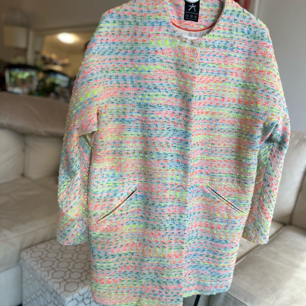 Multi Neon Color Tweed Jacket From Atmosphere - Gem